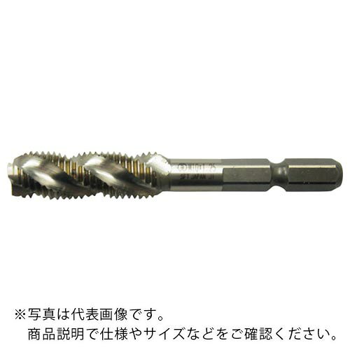 特長：インパクトドライバーなどの正逆回転付の電動工具に取り付けて、短時間でねじ穴加工ができます。スパイラル溝により、切りくずを上方向に排出させます。用途：止まり穴・貫通穴のねじ山の形成および修正。被削材：鉄、アルミ、真鍮。仕様：呼び寸法：M...
