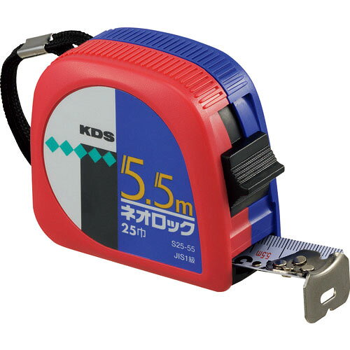 特長：内法測定に便利な寸法入り角型ケースです。手にフィットし滑りにくい形状を採用しています。用途：一般的な様々な測定。仕様：テープ長さ(m)：5.5テープ幅(mm)：25水平保持(m)：2.4目盛仕様：JIS1級メートル目盛0点補正移動爪：...