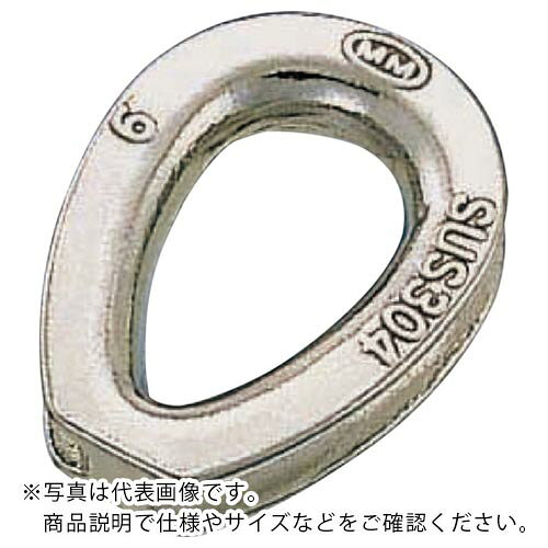 特長：ステンレス製で錆びにくく、耐久性に優れます。ワイヤーロープの先端をアイ加工して使用する場合、ワイヤーの摩耗を防ぎます。用途：端末加工するワイヤーコースとして。仕様：適合ロープ径(mm)：14A(mm)：14B(mm)：17D(mm)：...
