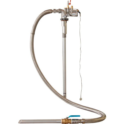 特長：エア圧を利用し、電気を使用しない防爆タイプです。小さな異物混入液体も回収可能です。ドラム缶への吐出・吸入がレバー1つで切り替えられます。用途：工作機械の清掃に。切削油、潤滑油、エンジンオイル等の移し替え、交換に。仕様：吐出量(L/mi...