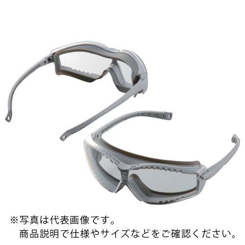 特長：柔らかい接顔パッド付きです。用途：粉じんや飛来物が発生する可能性のあるあらゆる作業現場等に。仕様：レンズ色:クリアテンプル色:グレーフレーム色:グレーレンズ厚(mm):2.0防曇加工:○UVカット:○角度調整:○タイプ:スペクタクル型...