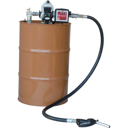 特長：灯油・軽油の流量が確認できる、ドラム缶用電動100Vポンプです。リリーフ弁内臓で安心、連続運転も可能です。用途：灯油や軽油をドラム缶から小分けしながら、吐出量を計りたい時に。仕様：最大吐出量：56l/分作動圧力：0.15Mpa電源・電...