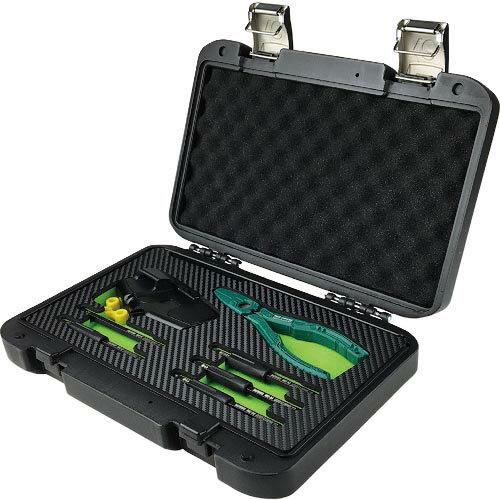 特長：様々なねじトラブルに対応するベストアイテムを揃えた工具セットです。ねじ外し工具の中でも使用頻度の高い、厳選された工具をご用意しました。コンパクトに収納できる専用ケース付です。外装はハードケース、内装は衝撃を吸収するクッション材を使用し...