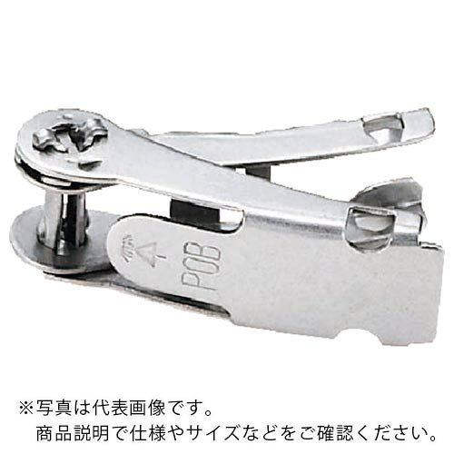 特長：ステンレスポールバンド用の締付金具です。ラチェット式で簡単・確実に固定できます。用途：ステンレスバンド締付用金具仕様：使用結束バンド幅(mm)：20幅(mm)：27.6長さ(mm)：50ポールバンド（ステンレス製）締付金具材質／仕上：...