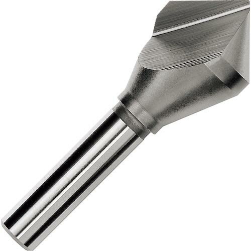 特長：薄板のドリル穴の面取りに最適です。コバルトハイス鋼製でステンレスにも適しています。用途：被削材：鉄・鋳物・ステンレス。仕様：有効刃径(mm)：20先端径(mm)：2全長(mm)：65シャンク径(mm)：10先端角(°)：90刃数(枚)...