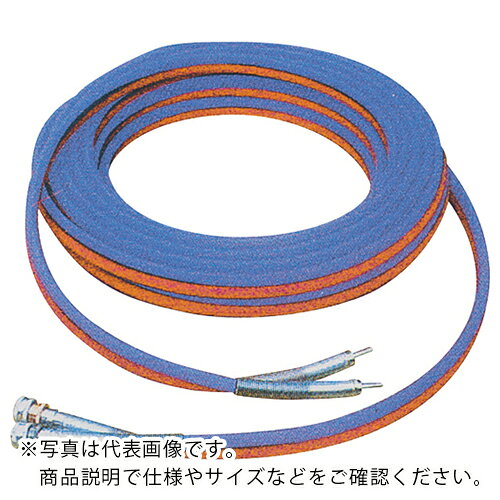 特長：OKコック付はワンタッチ脱着カプラ付です。酸素ガス・アセチレンガス専用ホースです。内径5mmのため、扱い作業が容易です。保証耐圧1.5MPa（15kgf/［［CM2］］）です。仕様：ホース内径(mm)：5ホース長さ(m)：10常用圧力...