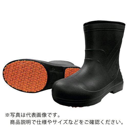 特長：超軽量素材EVAラバー採用の樹脂先芯入ショート丈安全長靴です。裏地なしのため、汚れたら丸洗いOKです。EVA樹脂が持つ軽量性とゴムの優れた屈曲性を併せ持ったセーフティブーツです。合成ゴム配合のため、通常のEVA素材より、柔らかく屈曲性...