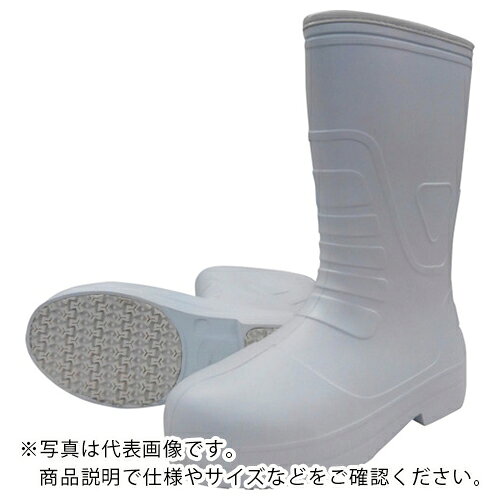 特長：超軽量素材EVAラバー採用の樹脂先芯入安全長靴です。裏地なしのため、汚れたら丸洗いOKです。EVA樹脂が持つ軽量性とゴムの優れた屈曲性を併せ持ったセーフティブーツです。合成ゴム配合のため、通常のEVA素材より、柔らかく屈曲性が良く履き...