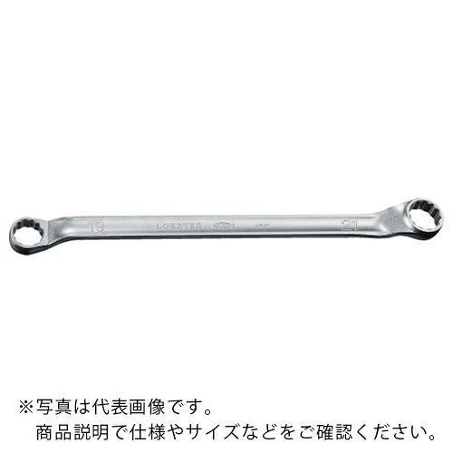 特長：めがねは面接触タイプを採用しています。本締めに最適です。柄は握りやすく、しなりに強い断面形状へ強化しています。油が付着しても滑りにくい梨地仕上げです。サイズ表記を大きくし視認性を向上させています。用途：ボルト・ナットの着脱に。仕様：対...