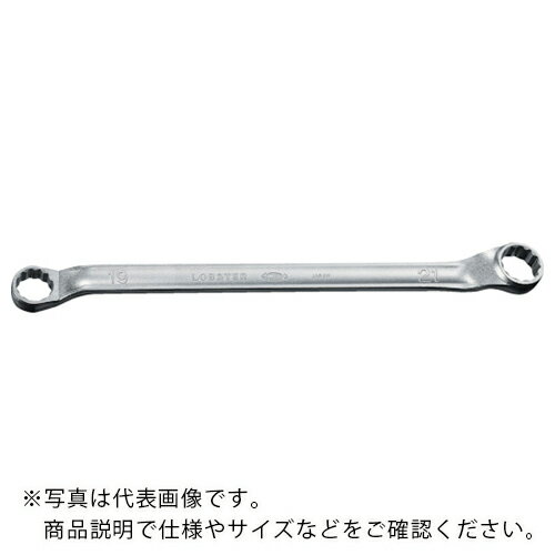 特長：めがねは面接触タイプを採用しています。本締めに最適です。柄は握りやすく、しなりに強い断面形状へ強化しています。油が付着しても滑りにくい梨地仕上げです。サイズ表記を大きくし視認性を向上させています。用途：ボルト・ナットの着脱に。仕様：対...