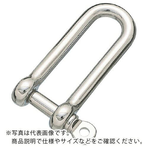 特長：シャックル部が長く用途が広がります。用途：チェーン・ワイヤ・ロープ等の連結金具として、また端末の金具のジョイントに。仕様：使用荷重(kN)：1.67ねじ径：M-6D(mm)：6L(mm)：48B(mm)：12d(mm)：12材質／仕上...