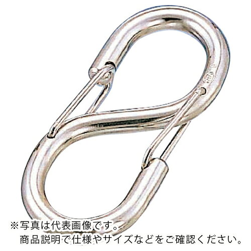 特長：フック付なので、かけたものが外れにくくなっています。用途：チェーン・ワイヤ・ロープなどの連結や、端末の金具のジョイントに使用。仕様：使用荷重(kN)：0.15D(mm)：4L1(mm)：44L2(mm)：36S(mm)：7W(mm)：...