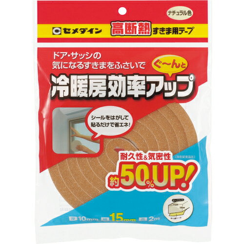 特長：従来品と比較し、耐久性・気密性が約50%アップした高機能品です。高い断熱効果を発揮します。用途：引戸・ドアなどのすき間からの風・騒音・ほこり等の防止に。蚊や虫の侵入防止に。額縁や掛け時計裏面のキズ防止に。仕様：色：ナチュラル幅(mm)...