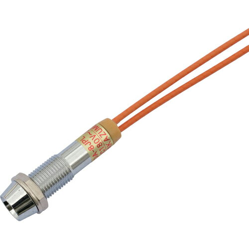 特長：抵抗器内蔵の高輝度LED表示灯です。AC/DC200V用電源にダイレクトに接続できます。長さ200mmのリード線(UL1430 AWG24)付です。用途：電源表示灯用。電源のON、OFF表示灯。仕様：レンズ色：透明発光色：橙定格電圧(...