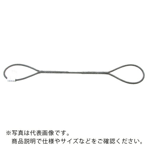 特長：物を吊り上げ・固定する際に使用します。（1本吊厳禁）土木・建築現場で一般的に使用されているワイヤです。JIS規格適合品ワイヤーロープ使用用途：土木、建築工事などでの荷物の吊り上げ・荷物の固定仕様：安全使用荷重2本垂直吊り(t)：0.6...