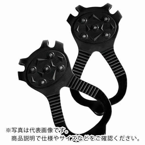 特長：スチール製のスパイクで雪上、氷上でも高い耐滑性能を発揮します。急な悪天候にも備えておけば安心です。ゴム製で幅広いサイズの通勤用シューズに簡単に装着できます。用途：備蓄品として。仕様：適合靴サイズ(cm):24.0~25.0サイズ:M材...
