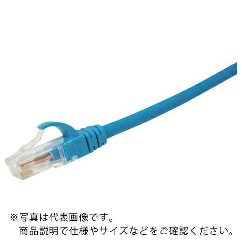特長：PVC被覆、568Bストレート結線のより線タイプです。スリムタイプのラッチカバー付です。ラッチが折れにくいオーバーラッチブーツを採用しています。用途：LAN工事に。仕様：全長(m)：20色：ブルーカテゴリ種類：カテゴリ5eケーブル径(...