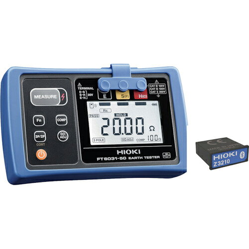 特長：接地抵抗計FT6031-50とワイヤレスアダプタZ3210のセット品です。ワイヤレス化に対応しており、スマホやタブレットに測定値を転送可能です。作業時間を大幅短縮可能です。優れた耐ノイズ性能を有しています。粉塵が中に入らず、浸水しませ...