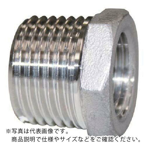 仕様：呼び径A：40×25呼び径B：1・1/2×1L(mm)：32H(mm)：54最高許容圧力(MPa)：1.0使用温度範囲(℃)：300℃以下の蒸気・空気・ガス・油適合流体：水・油・ガス材質／仕上：ステンレス(SCS13A)　●代表画像に...