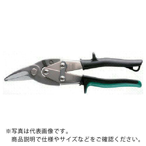 特長：一般的なはさみで廉価品です。直きり右R用です。用途：板金。鉄工業。仕様：刃長(mm)：40刃厚(mm)：9.6全長(mm)：240タイプ：直きり右R用直切(右カーブも切れます)材質／仕上：炭素工具鋼　●代表画像について 商品によっては...