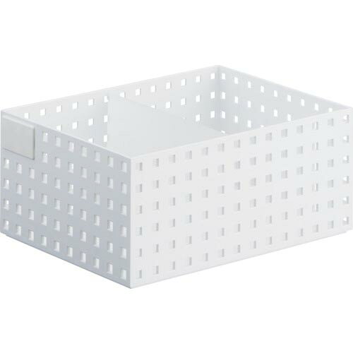 特長：ブリックスシリーズの仕切り、名札付タイプです。並べて使用する際にすき間が出来ないデザインです。仕切り、名札、本体底面に滑り止め付です。スタッキング可能仕様：色：ホワイト外形寸法(mm)間口：210外形寸法(mm)奥行：280外形寸法(...