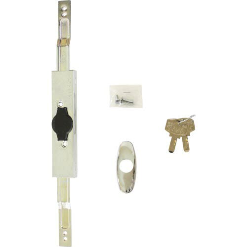 特長：三和シャッターの純正部品(新タイプ）です。用途：店舗やガレージ等、シャッター用の補修・取替パーツとして。仕様：全長(mm)：346幅(mm)：30全長L(mm)：346高さ(mm)：23キー解錠材質／仕上：クロームメッキ仕上げセット内...