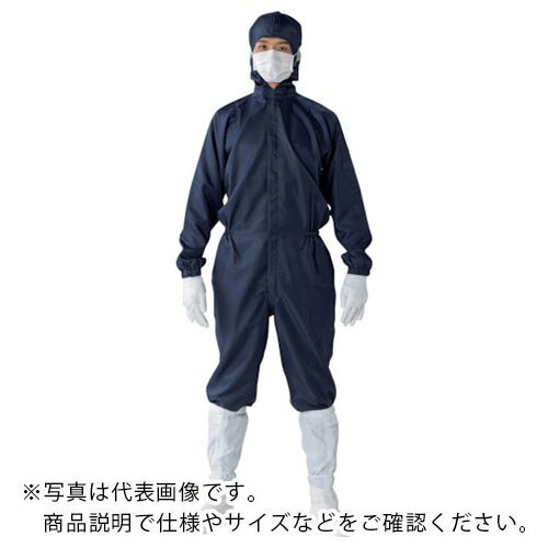 特長：クリーンルーム用ウエアです。フード一体型のクリーンスーツです。汎用性の高い防塵服です。着脱が容易で衣服の管理が一点で済むのが利点です。用途：半導体・液晶パネル・電子部品・印刷・写真・通信・精密機器に。　医薬品・バイオ・化学・包装に。食...