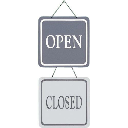 特長：部屋名・用途等を表示します。用途：店舗の看板、入口のサイン表示として。仕様：表示内容：OPEN/CLOSED縦(mm)：200横(mm)：200厚さ(mm)：3色：グレータイプ：鎖付材質／仕上：アクリル　●代表画像について 商品によっ...