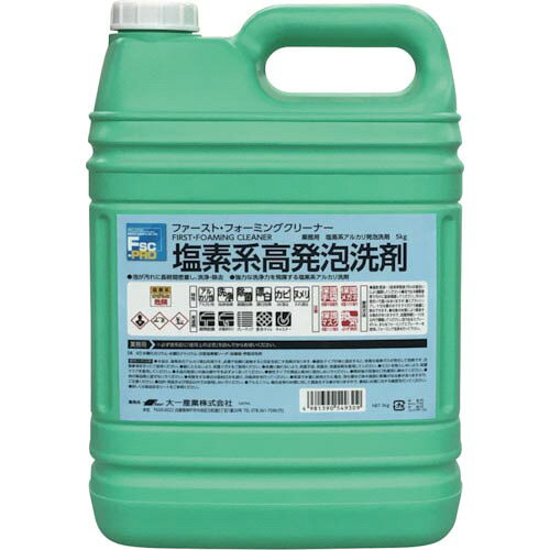 特長：壁、床、タイルや設備、器具、グリストラップなどあらゆる場所の洗浄、除菌に最適です。アルカリと塩素の力で油やカビ・ヌメリなどの汚れを強力に洗浄、同時に除菌もできます。フォーミング洗浄でカンタンです。仕様：容量(kg)：5成分：水酸化カリ...