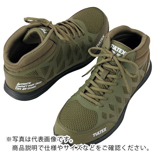 特長：くるぶしを保護できるミドルカット丈です。先芯樹脂入りで超軽量です。踵の内部に高反発EVAを搭載しています。メッシュ素材を採用することにより通気性があります。26cm片足約280g、軽作業向けです。用途：軽作業に。仕様：寸法(cm)：2...