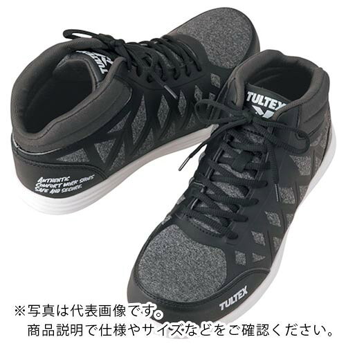 特長：くるぶしを保護できるミドルカット丈です。先芯樹脂入りで超軽量です。踵の内部に高反発EVAを搭載しています。メッシュ素材を採用することにより通気性があります。26cm片足約280g、軽作業向けです。用途：軽作業に。仕様：寸法(cm)：2...
