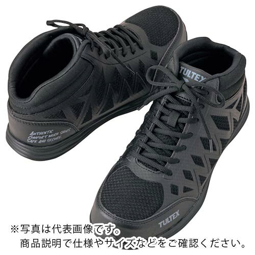 特長：くるぶしを保護できるミドルカット丈です。先芯樹脂入りで超軽量です。踵の内部に高反発EVAを搭載しています。メッシュ素材を採用することにより通気性があります。26cm片足約280g、軽作業向けです。用途：軽作業に。仕様：寸法(cm)：2...