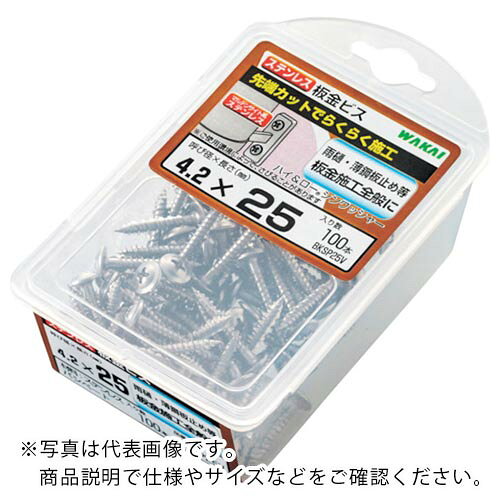 用途：板金役物・樋受け金具、木材仕様：寸法(mm)d：4.2よび径（mm）：4.2全長（mm）：32ネジ部（mm）：27頭径（mm）：10.0パック入材質／仕上：ステンレス　SUS410　●代表画像について 商品によっては、代表画像を使用し...