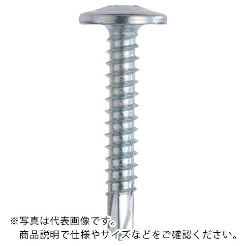 用途：薄鋼板、鉄骨仕様：呼び寸法(mm)d：4全長(mm)：45ネジ部（mm）：45頭径（mm）：10.6働き（mm）：36適応板厚（mm）：1.2〜3.2ねじタイプ：全ねじ箱入材質／仕上：鉄　●代表画像について 商品によっては、代表画像を...