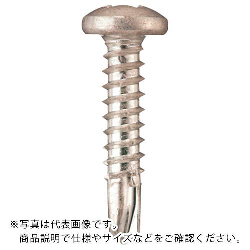 用途：薄鋼板、鉄骨仕様：呼び寸法(mm)d：4全長(mm)：30ネジ部（mm）：30頭径（mm）：8.2働き（mm）：21適応板厚（mm）：1.2〜3.2箱入材質／仕上：ステンレス　SUS410　●代表画像について 商品によっては、代表画像...