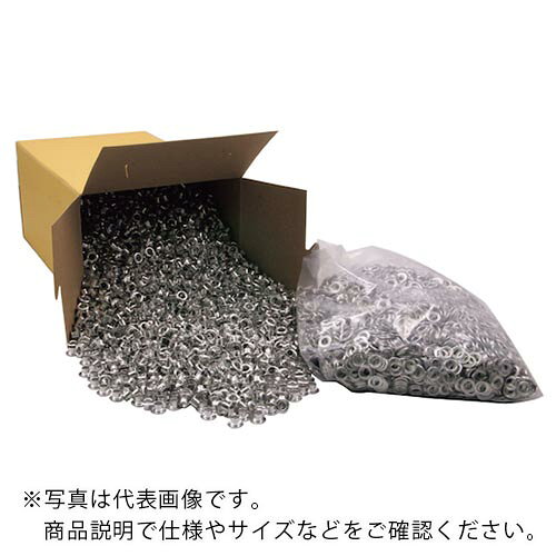 特長：業務用などに便利な箱入りアルミ製両面ハトメ玉です。厚紙・ビニール・皮革・布などの補修・補強に便利です。用途：厚紙・布・ビニール・皮革などの補修、補強に仕様：ハトメ穴径（mm）：約5最大取付厚（mm）：約2.0入数（組）：5000下穴サ...