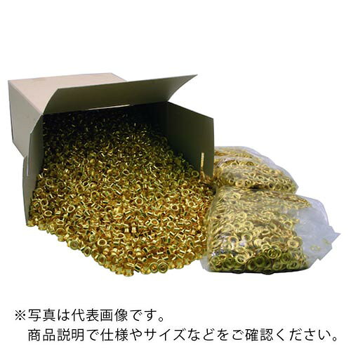 特長：業務用などに便利な箱入り真鍮製両面ハトメ玉です。厚紙・ビニール・皮革・布などの補修・補強に便利です。用途：厚紙・布・ビニール・皮革などの補修、補強に仕様：ハトメ穴径（mm）：約4最大取付厚（mm）：約1.5入数（組）：10000下穴サ...