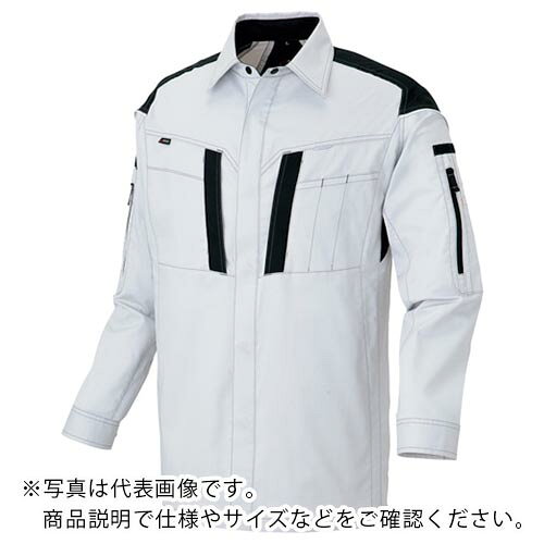特長：ストレッチ生地使用と立体カッティングで、腕・肩部分が動かしやすい作業着です。制電防止タイプです。用途：作業全般に。仕様：色：シルバーグレーサイズ：SS着丈(cm)：69胸囲(cm)：100裄丈：74cm春夏向け商品　JIS-T8118...
