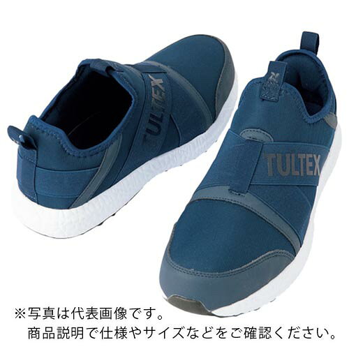特長：超軽量・樹脂先芯　ニットアッパーで柔らかくフィットします。ムレも軽減します。脱ぎ履きしやすいスリッポンスタイルです。女性サイズ対応です。用途：軽作業に。仕様：寸法(cm)：27.0足幅サイズ：EEE色：ネイビー樹脂先芯材質／仕上：甲皮...