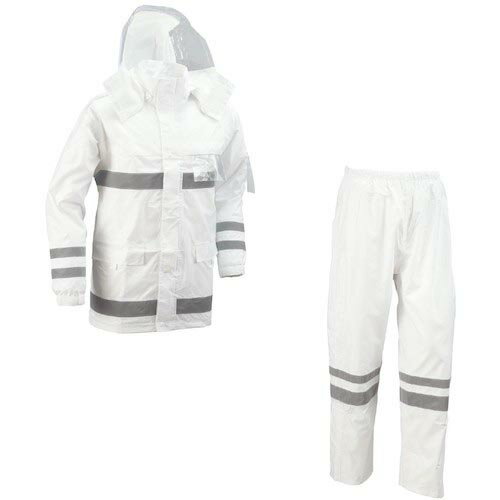 特長：軽量・透湿生地を使用しカラー・サイズ展開が豊富な安全を意識したオールラウンドレインウェアです。360°高輝度反射材を使用し視認性を確保しています。背中ベンチレーションにより蒸れを防ぎます。ヘルメット対応大型パノラマフードにより視界を確...
