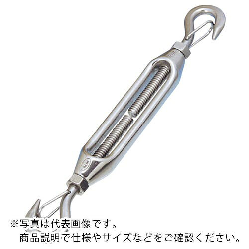 特長：枠を回転させると、ゆるめたり、締めたりすることができます。用途：ワイヤロープの張り具合の調節に。仕様：ねじ径：W-5/8使用荷重(kN)：4.41L(mm)：250A(mm)：130W(mm)：40B(mm)：205L1(mm)：39...