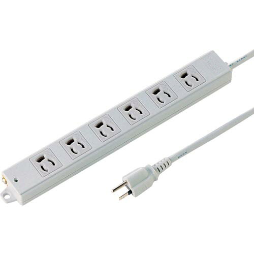 特長：6個口・3P抜け止め、VCTFコード仕様、3Pプラグ（絶縁キャップ付き）のタップです。電源状態が確認できる通電ランプ付きです。裏面にマグネットが付いているので、スチールのデスクなどに仮固定することができます。メンテナンスがしやすく便利...