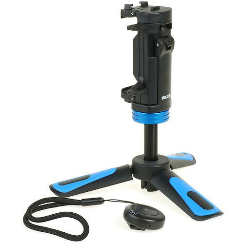 特長：小型のテーブルポッドにスマートフォンを取り付けて、動画を見たり、撮影ができます。テーブルポッドとしても、手持ち三脚としても使える小型三脚です。新形状のスマートフォンホルダーは、大きなツマミの採用でスムーズに取り付けが可能です。ホルダー...