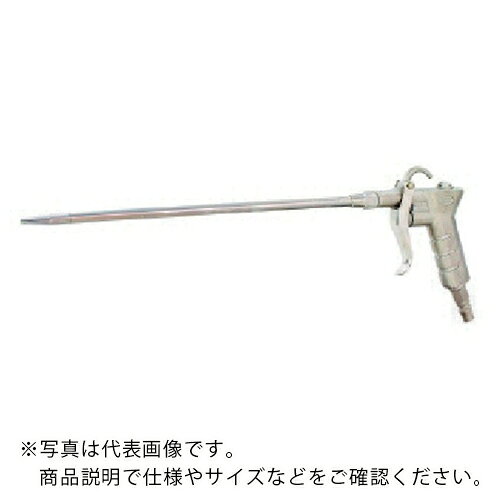 特長：エアホース接続ニップルを上下どちらでも取り付けられる2ウェイ方式を採用しています。ロングノズルが広範囲のダスト作業に便利です。用途：一般ダスト作業にご使用ください。仕様：ノズル長(mm)：300ノズル口径(mm)：2ノズル取付口：G1...