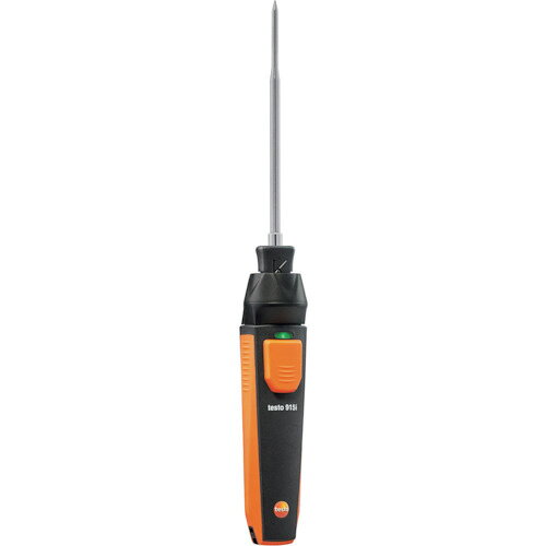 特長：testo 915iのハンドルと専用浸漬プローブのセットです。液体や半固形の温度測定に最適です。専用アプリをインストールしたスマホ／タブレットおよびテストー測定器とBluetoothでつながり、測定・記録・文書化に対応します。※ 防水...