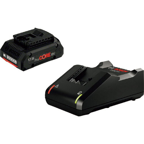 特長：次世代型高出力バッテリーProCORE18V4.0×1個に充電器GAL18V-40がついたお買い得セットです。用途：バッテリー：ボッシュプロ用18Vバッテリー工具の電源に。充電器：ボッシュプロ用14.4V及び18Vリチウムイオンバッテ...