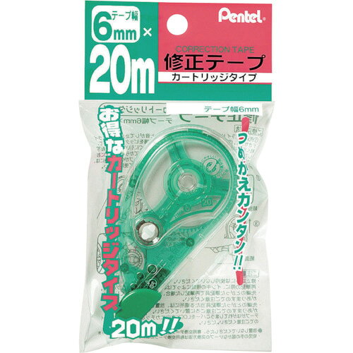 特長：つめかえタイプの20m修正テープです。つめかえも簡単です。リサイクル素材を使用し、CO2排出量を低減します。仕様：本体色：緑テープ幅(mm)：6テープ長さ(m)：20色：白適合本体：ZTR56個装サイズ/重さ：80×19×145mm/...