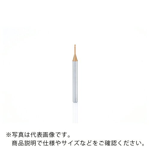 特長：多様な高硬度材で長寿命加工を実現します。用途：被削材：高硬度材。仕様：ボール半径(mm)：0.5刃長(mm)：4全長(mm)：45シャンク径(mm)：4刃数(枚)：2首角度(°)：15表面処理：MEGACOAT HARD EX刃数：2