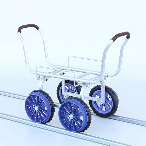特長：Φ31.8パイプのレール走行ができ、レールから降りても通常の台車としても使用できます。用途：Φ31.8レールを走行できます。仕様：均等荷重(kg)：80長さ(mm)：993〜1053幅(mm)：535〜635高さ(mm)：800ハンド...
