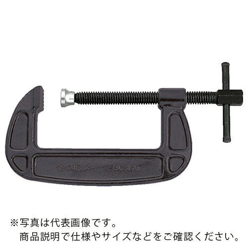 特長：早締め用のハンドル付です。ねじ頭部はレンチで締め付けられる六角形のため、さらに確実な締め付けができます。アダプター（ねじ先端部の受皿）は交換できます。仕様：最大口開き(mm)：38アゴ深さ(mm)：31オネジ六角対辺(mm)：12締圧...